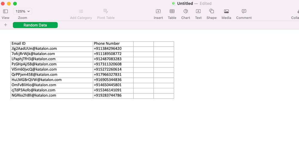 Synthetic Data Generation Using Katalon
