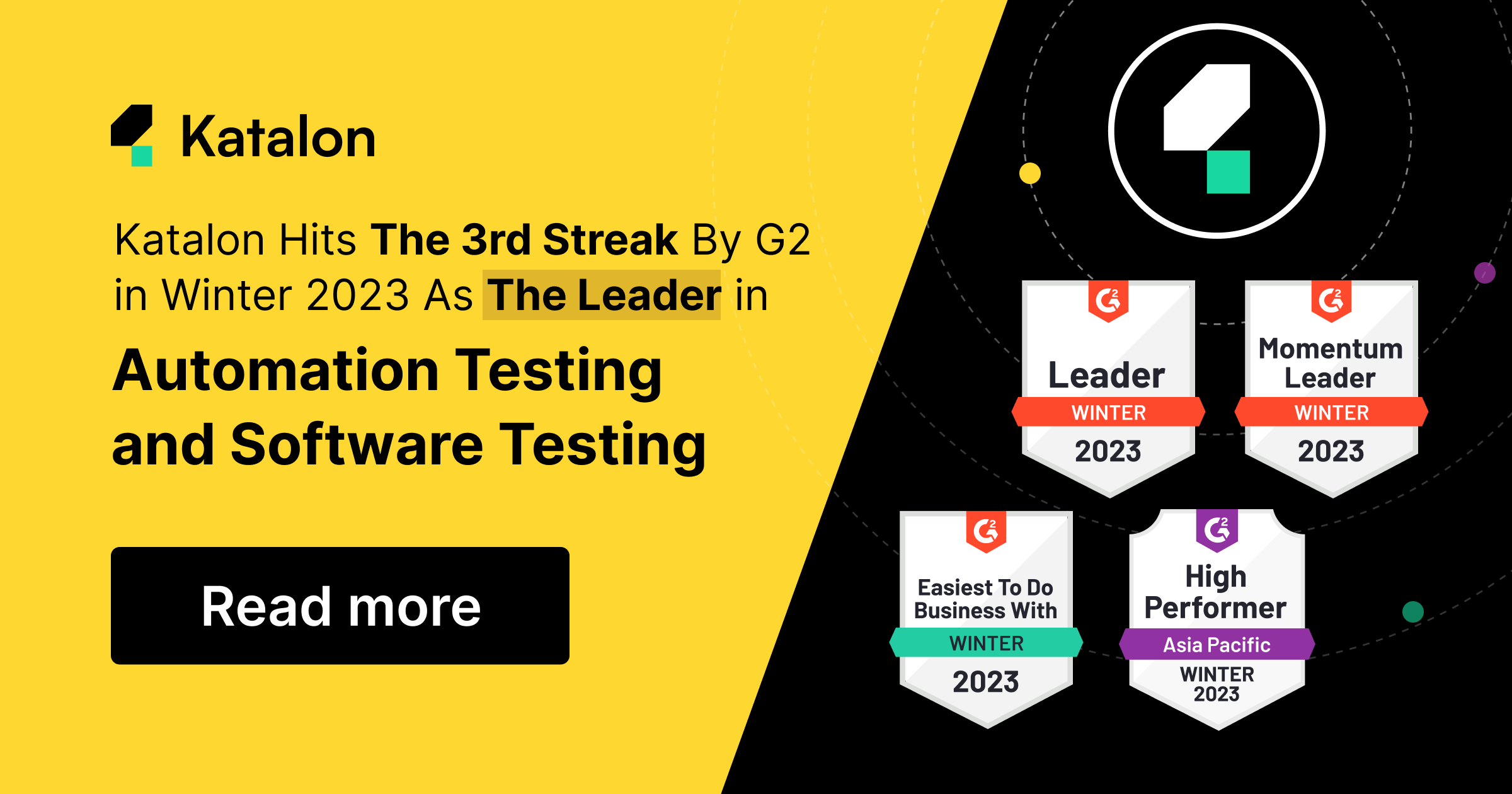 Katalon 3rd Streak As The Automation Testing Leader By G2